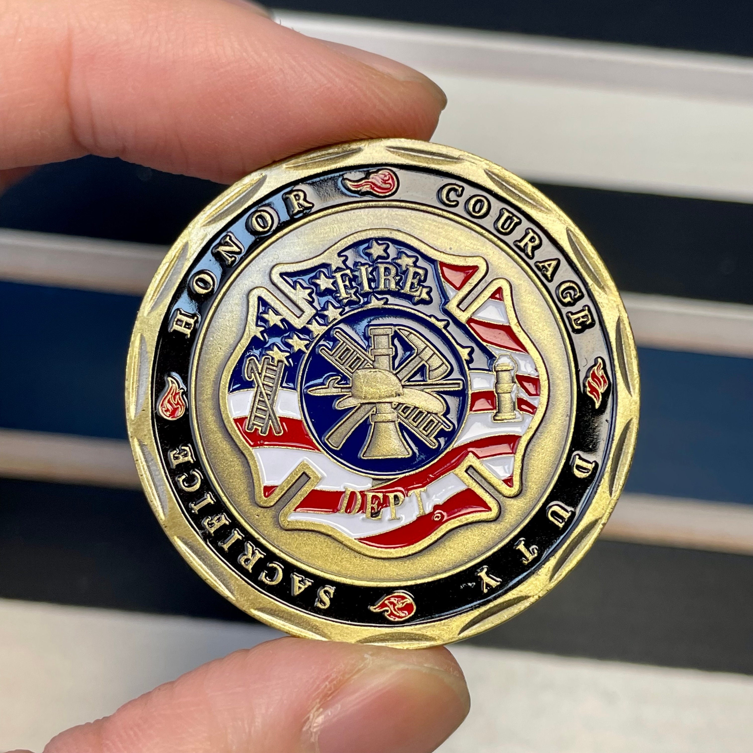Firefighter Challenge Coin Patron Saint Florian Prayer Coin - Etsy