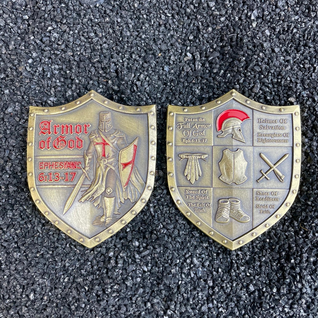 Put on the Full Armor of God Challenge Coins Eph 6:13-17 - Etsy