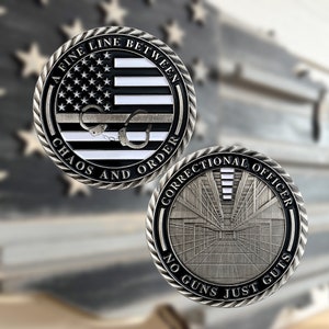 Prison Challenge Coin - Thin Gray Line - Correctional Officer Gifts ...