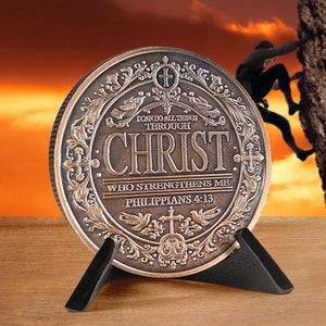 Christian Challenge Coin - Bible Verses Encouragement Pocket Token ...