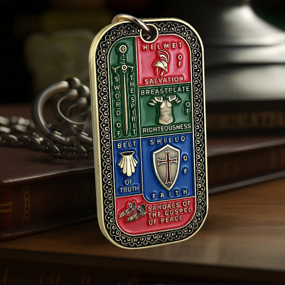 Full Armor of God Commemorative Dog Tag Necklace - Christian Jewelry ...