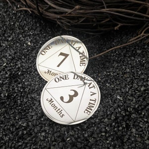 One Year AA Medallion Milestone Coins Set - 1-12 Months Combo Sobriety ...