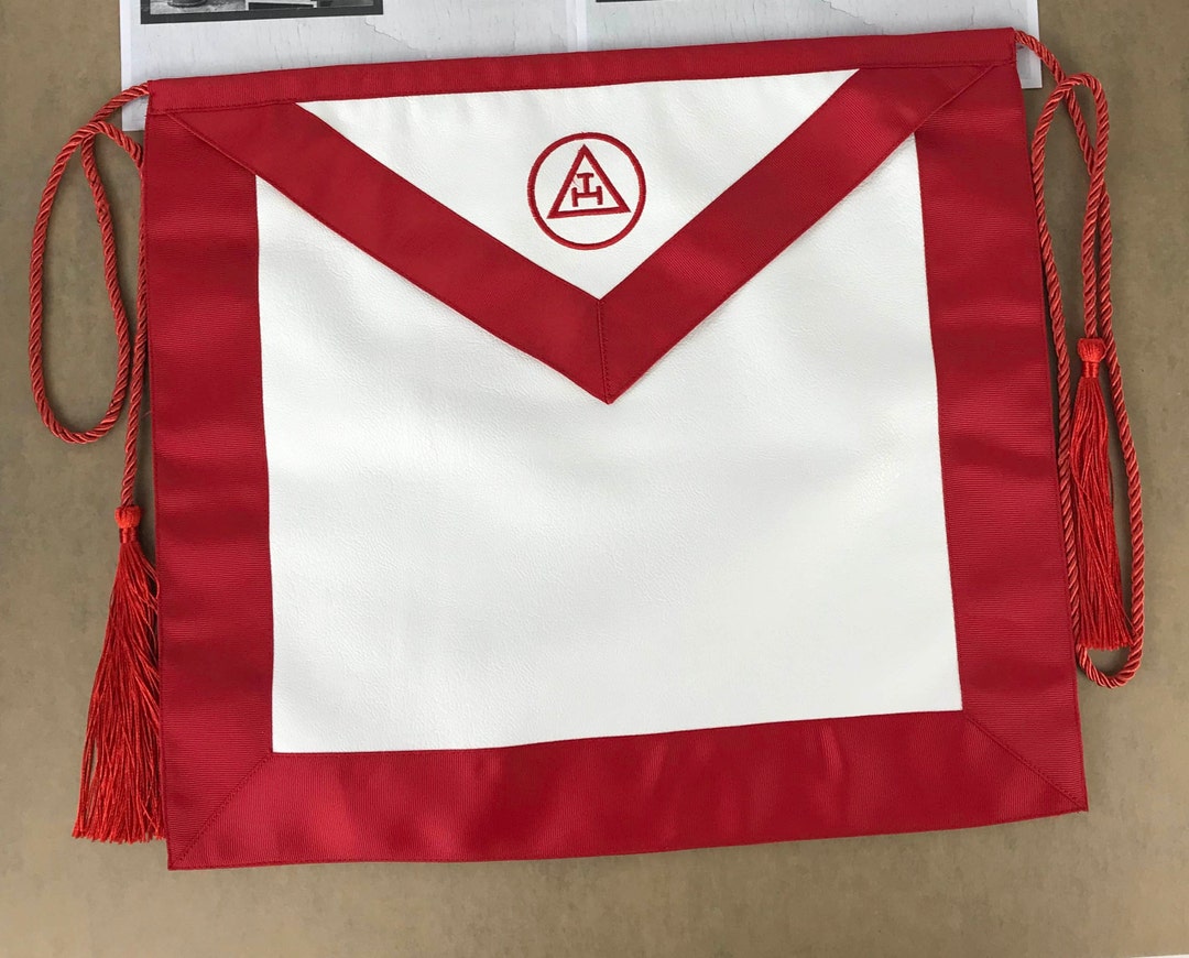 Masonic Royal Arch Apron With Red Triple Tau Insignia and Corded Belt ...