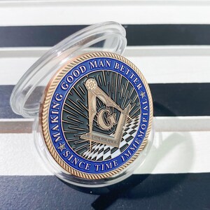 Masonic Challenge Coins -masonic Master Coin - Compass and Square ...