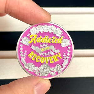 1 Year Sobriety Coin AA Chip - 1 Year Clean Medallions Soberversary ...
