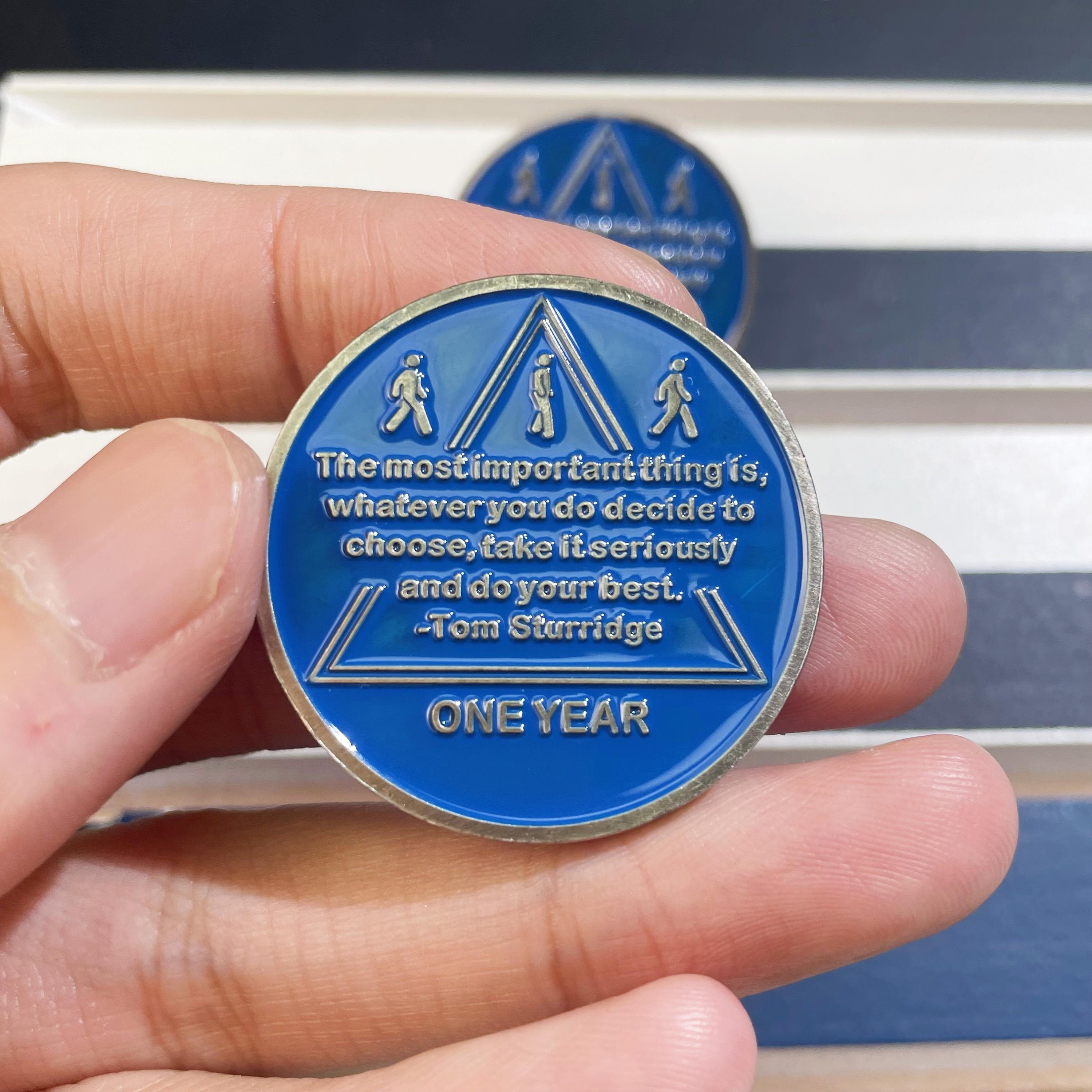 1-12 Months Sobriety Coin - AA Chip Sober Medallion and Prayer in ...
