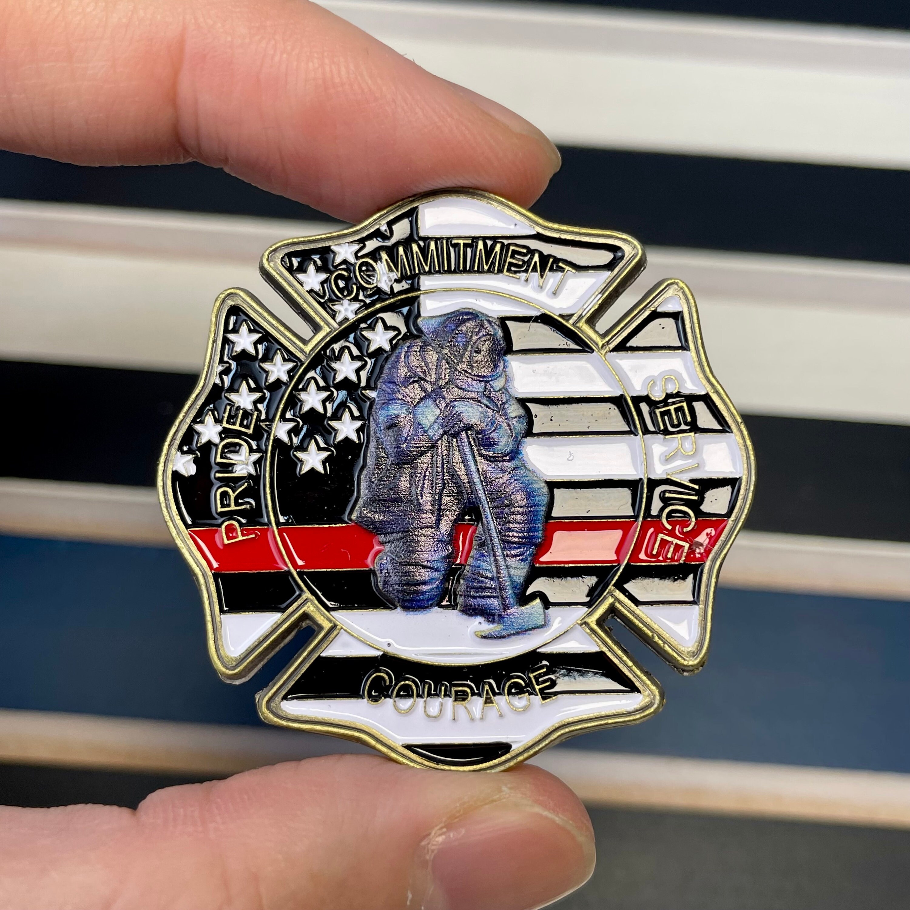 Firefighter Challenge Coin Red Lives Matter Prayer Fire - Etsy