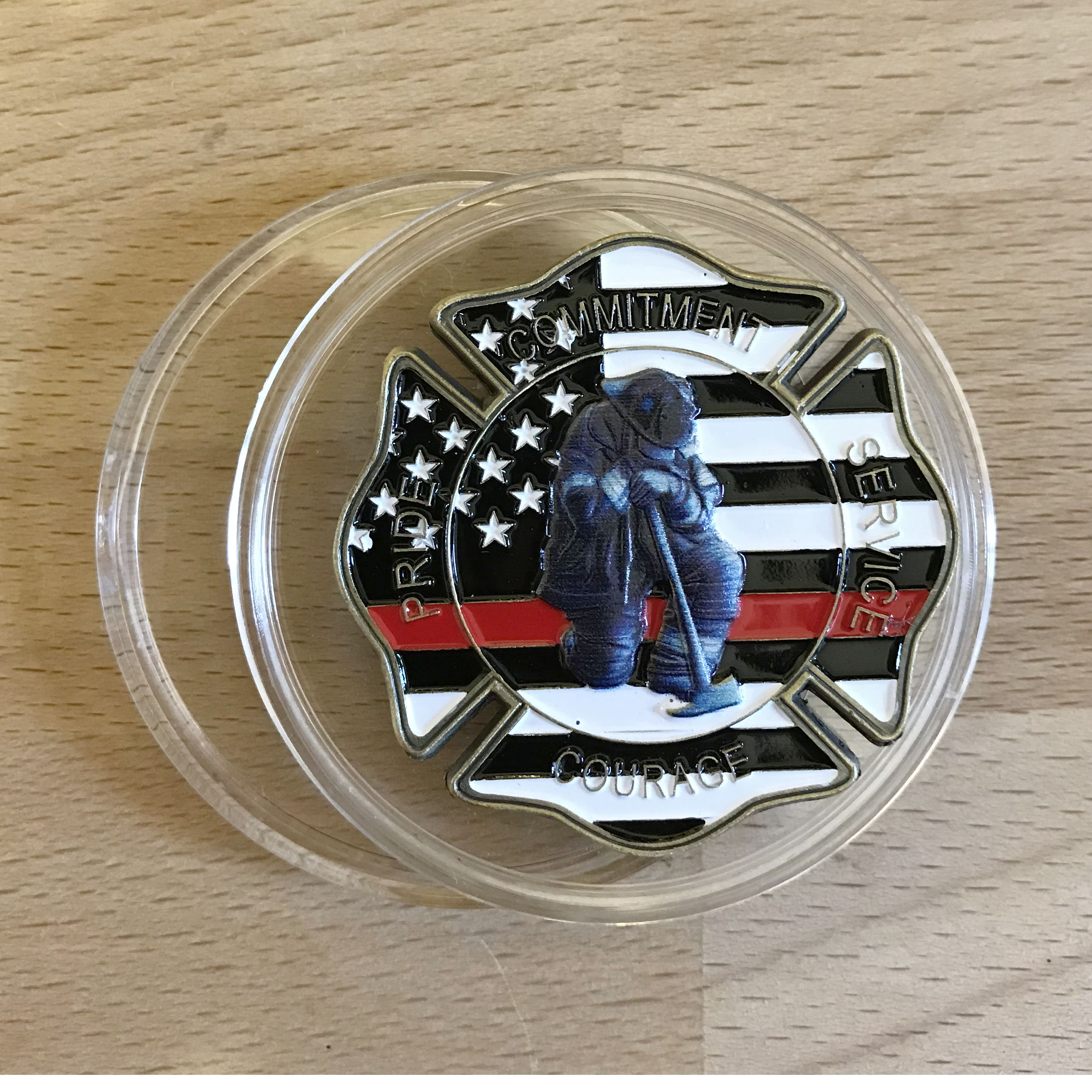 Firefighter Challenge Coin - Red Lives Matter Prayer - Fire Department ...