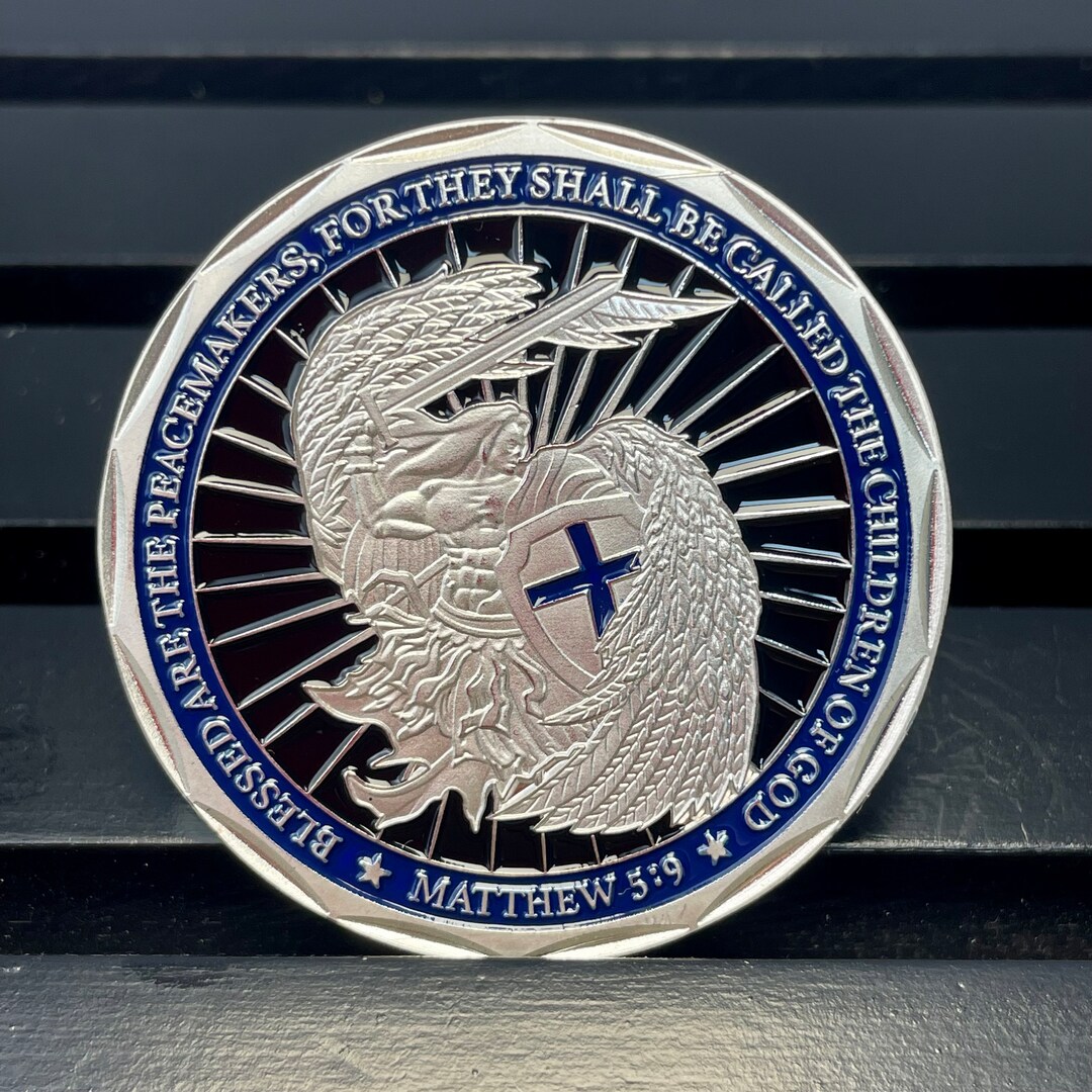 Police Challenge Coin St Michael Prayer Coin God Bless the - Etsy