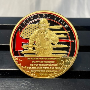 Firefighter Challenge Coin - Fireman coin - Thin Red Line Prayer Coins ...