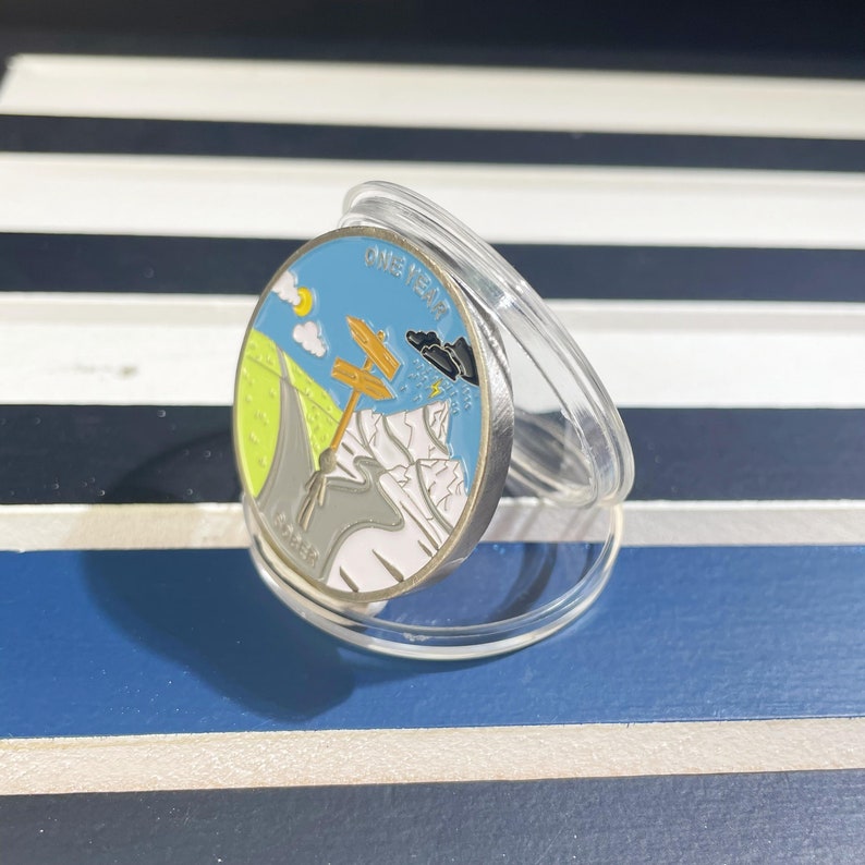 1-12 Months Sobriety Coin - AA Chip Sober Medallion and Prayer in ...