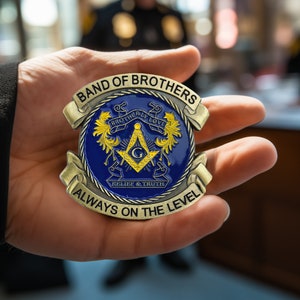 Masonic Badge Challenge Coin - BAND OF BROTHERS - Freemason ...