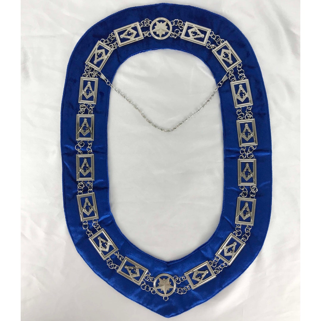 Masonic Blue Lodge Officer Collars| Blue Velvet Backing| Freemason Past ...