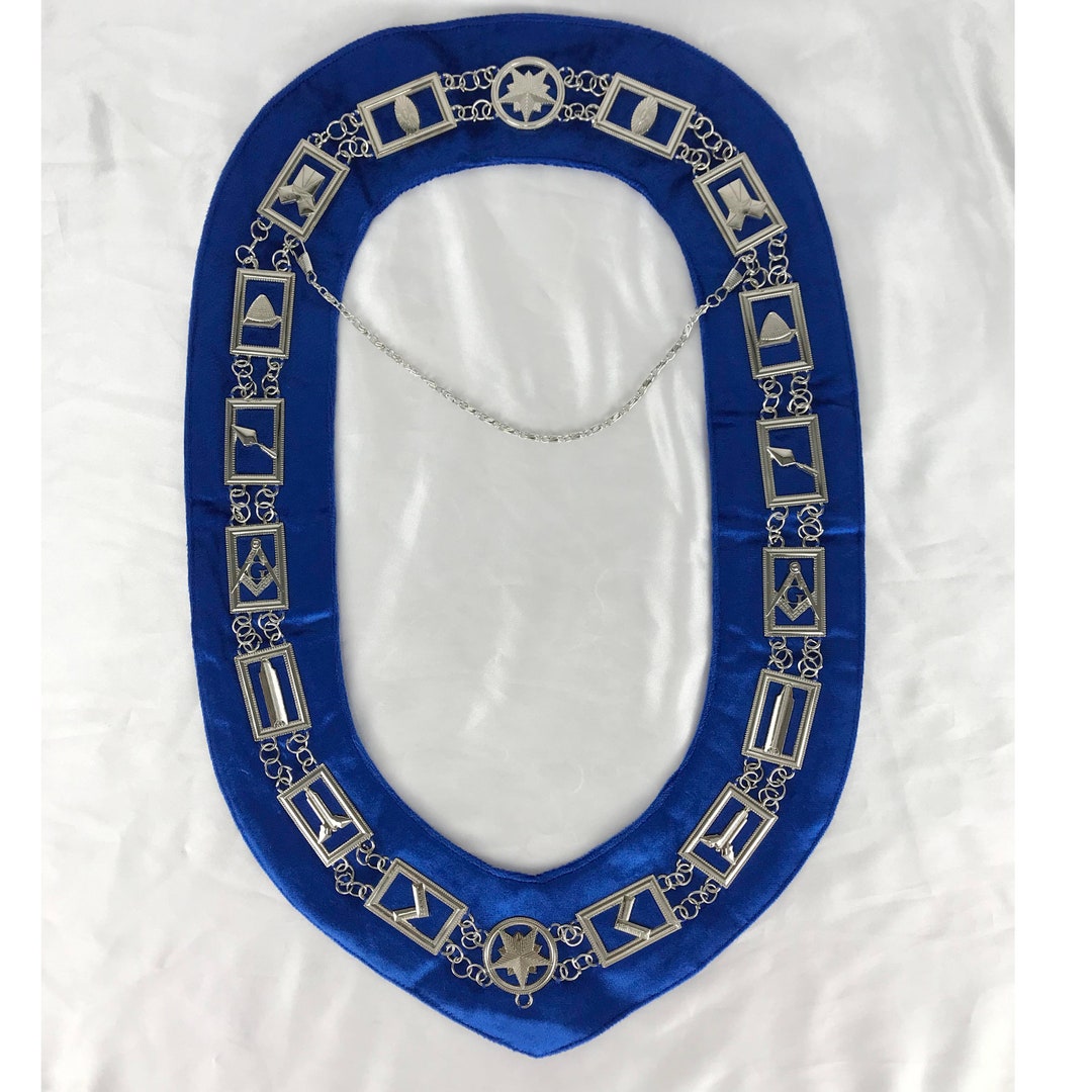 Masonic Blue Lodge Craft Working Tools Lead Chain Collars| Blue Velvet ...