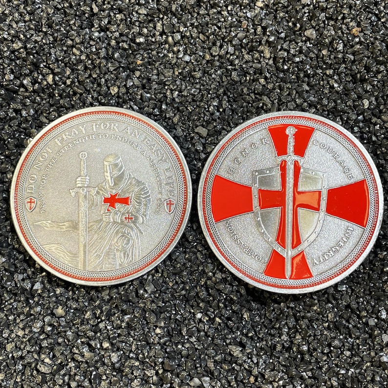 Knights Templar Challenge Coin - Religious Gift - Collectible Coin ...
