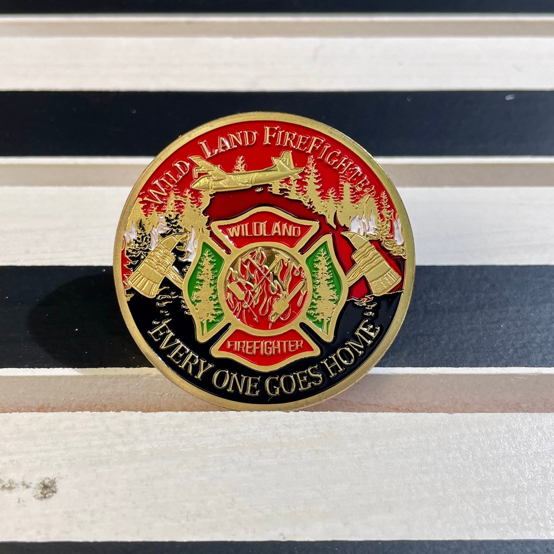 Wildland Firefighter Challenge Coin Fireman Prayer Pocket - Etsy