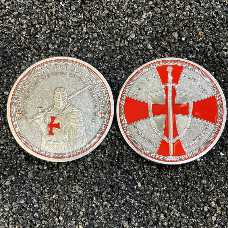 Knights Templar Challenge Coin - Religious Gift - Collectible Coin ...