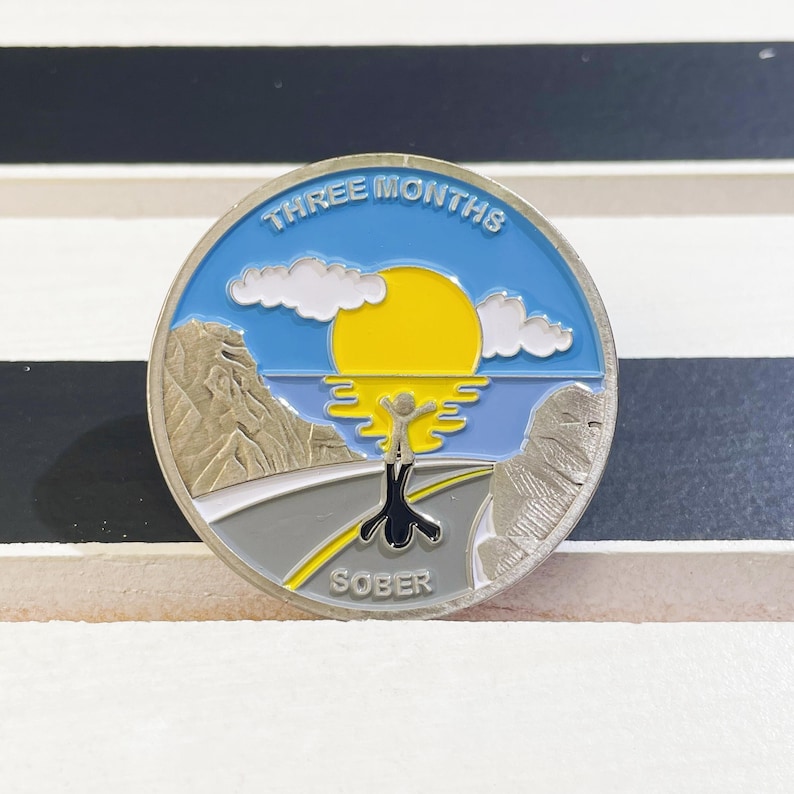 3 Months Sobriety Coin - AA Chip (1-12 Months) - AA Medallion and ...
