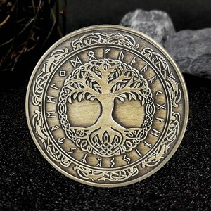Yggdrasiltree of Life Viking Challenge Coin Antique Brass Norse ...