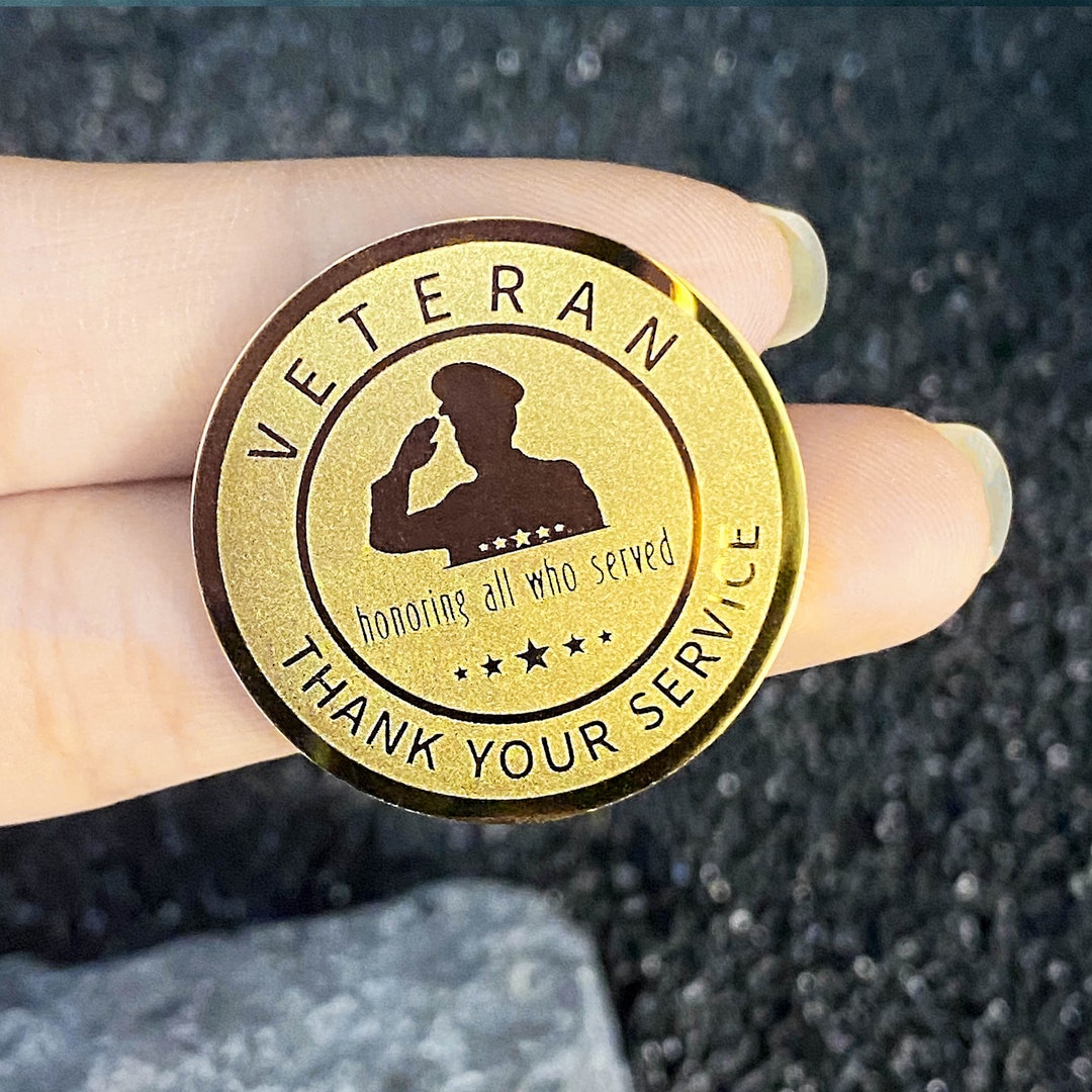 Golden Military Veteran Pin - Army Retirement Gifts - Patriotic Lapel ...
