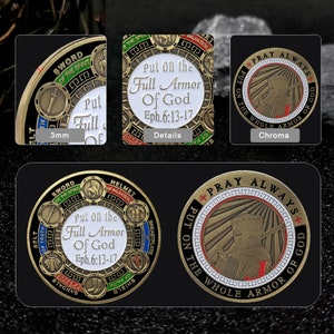 Armor of God Challenge Coin Put on the Whole Armor of God Ancient Power ...