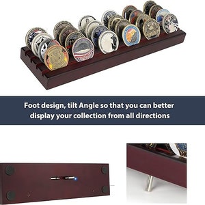 Quad-tiered Wooden Challenge Coin Display Stand Holder 12.8x3.5 up to ...