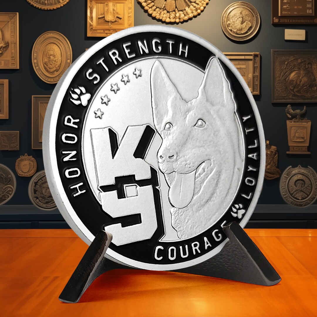 K9 Police Challenge Coin - Police Working Dog Coin - Collectible Coin ...