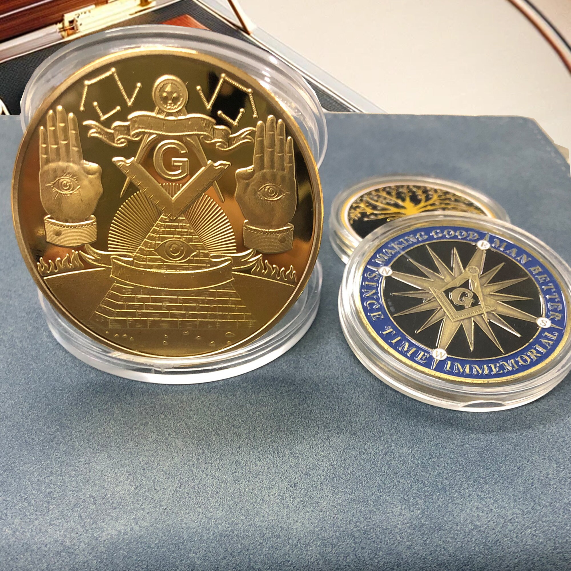 Freemason Challenge Coin: Square and Compass Masonic Collectible - Etsy