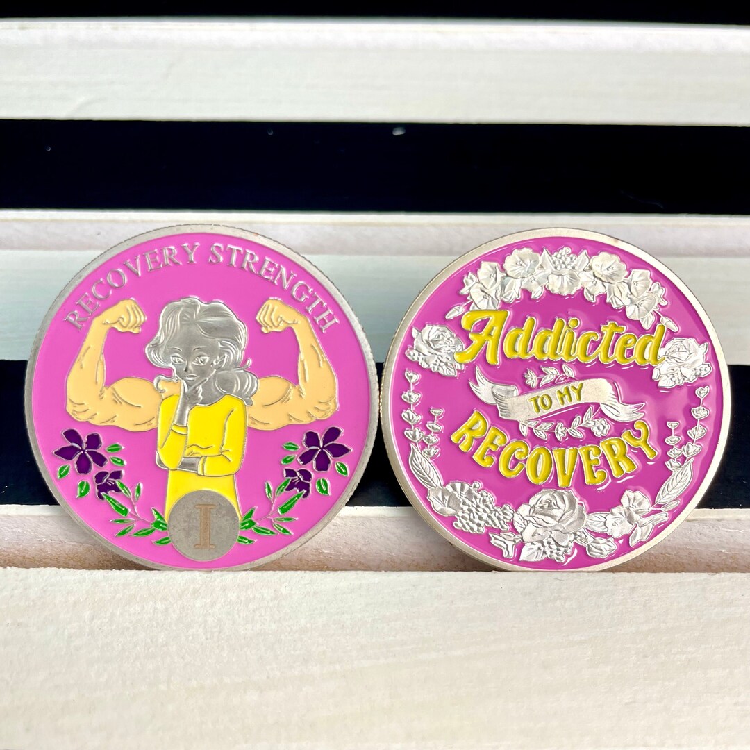 1 Year Sobriety Coin AA Chip 1 Year Clean Medallions - Etsy