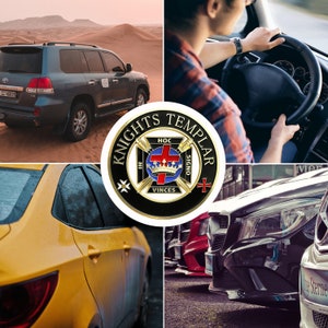 Knight Templar Round Car Emblem Conchos - Masonic Car Emblem Conchos ...