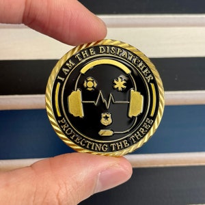Dispatcher Challenge Coin - Thin Gold Line - Public Safety First ...