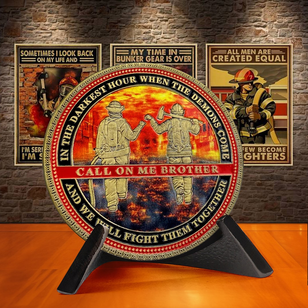 Firefighter Challenge Coin - Fireman Souvenir Coins - Fire Department ...