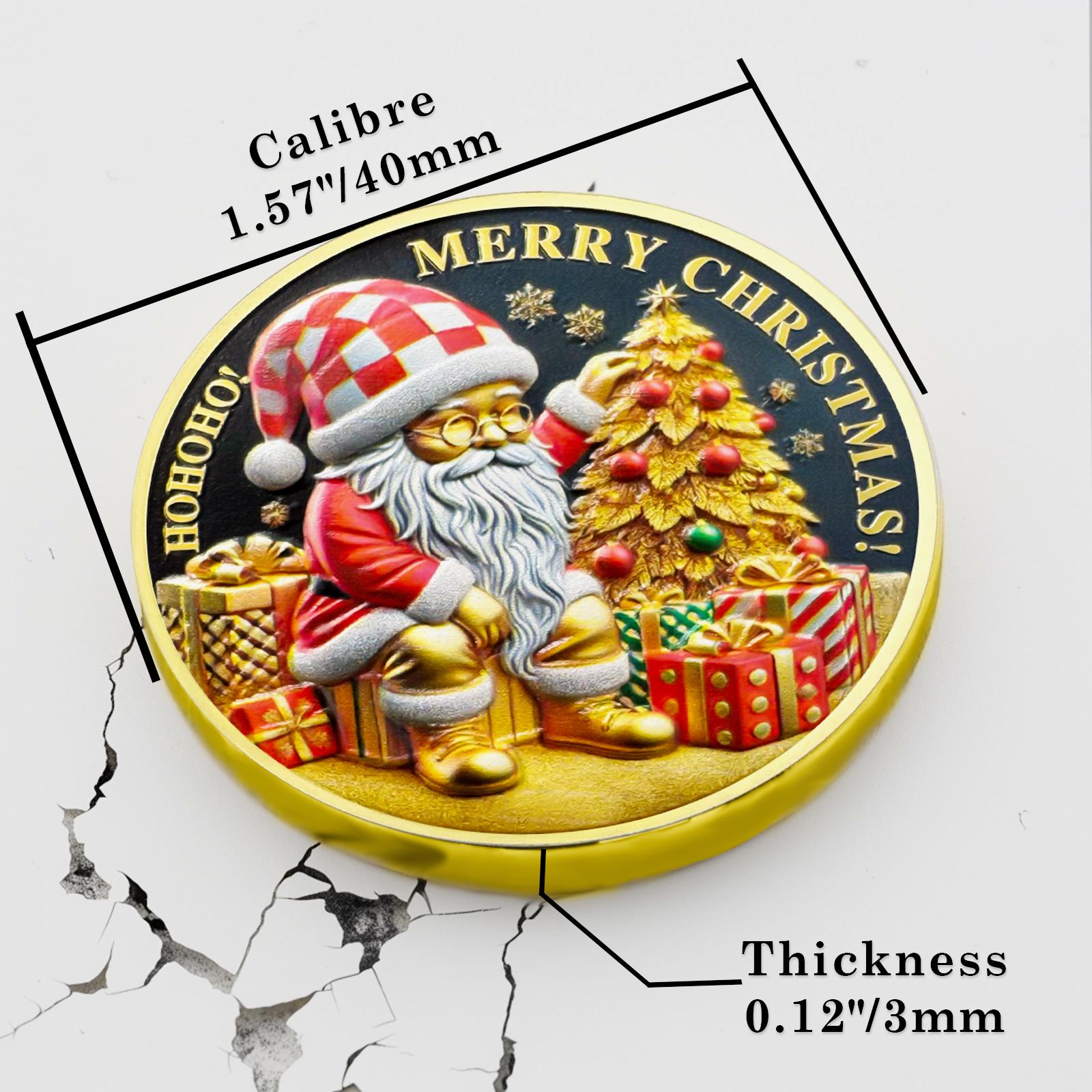 Christmas Challenge Coin Christmas Greetings Badge Happy New Year Token ...