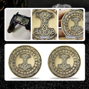 Viking Challenge Coins - Yggdrasil Tree of Life | Mjölnir Thor's Hammer ...