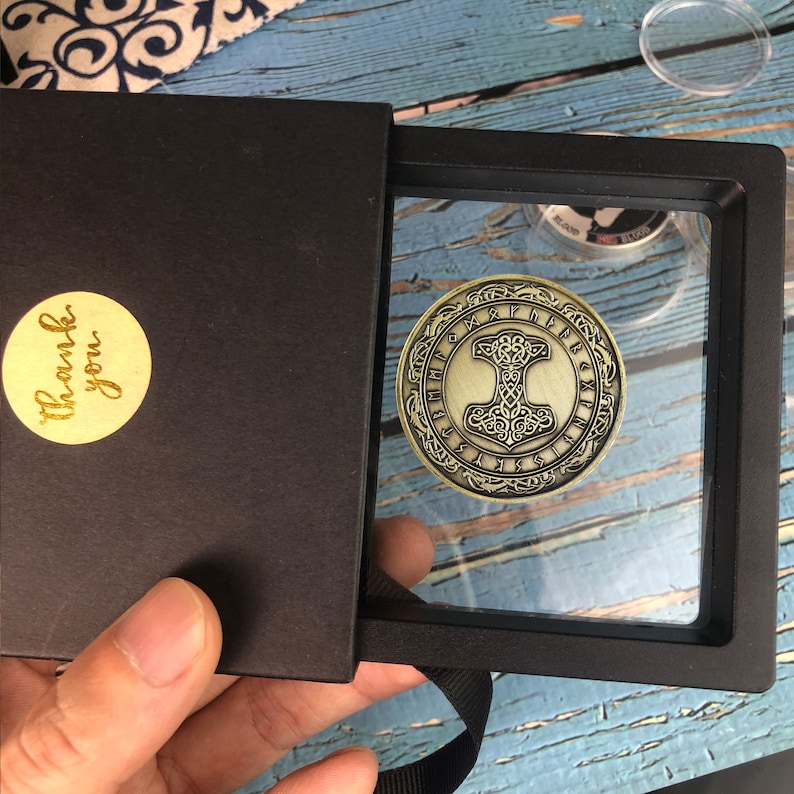 Viking Challenge Coins - Yggdrasil Tree of Life | Mjölnir Thor's Hammer ...