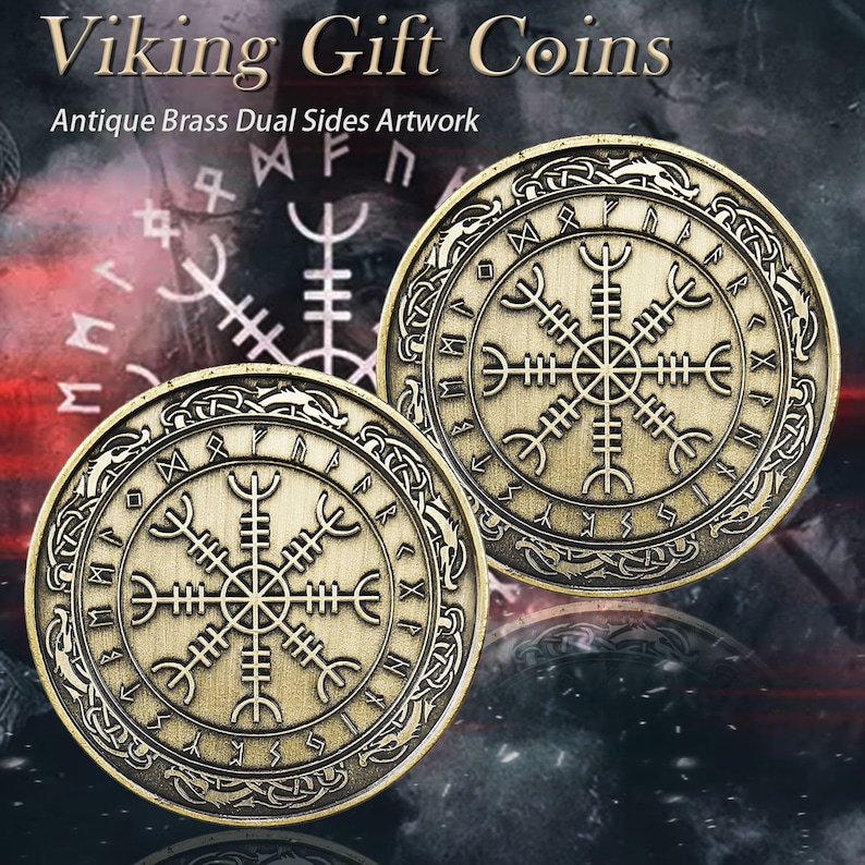 Viking Challenge Coins - Yggdrasil Tree of Life | Mjölnir Thor's Hammer ...