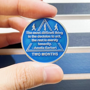 2 Months Sobriety Coin - AA Recovery Chips (1-12 Months) - AA Medallion ...
