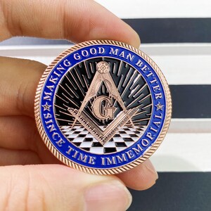 Masonic Challenge Coins -masonic Master Coin - Compass and Square ...