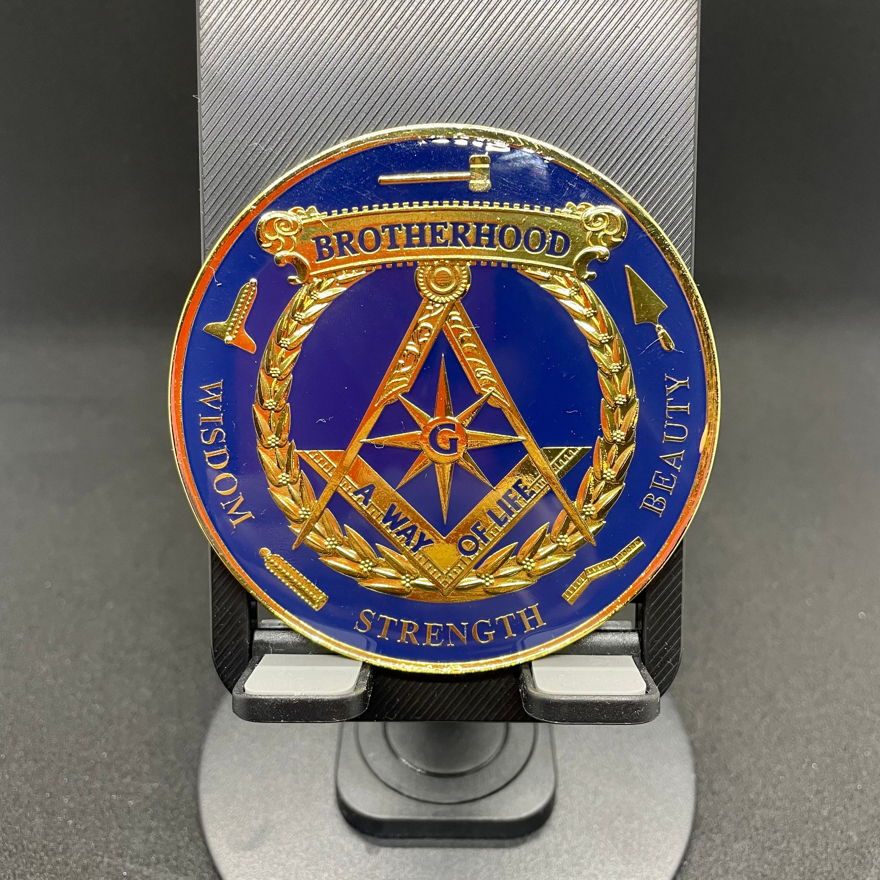 Masonic Car Emblem Brotherhood 3 Virtues Conchos - Freemasonry Square ...