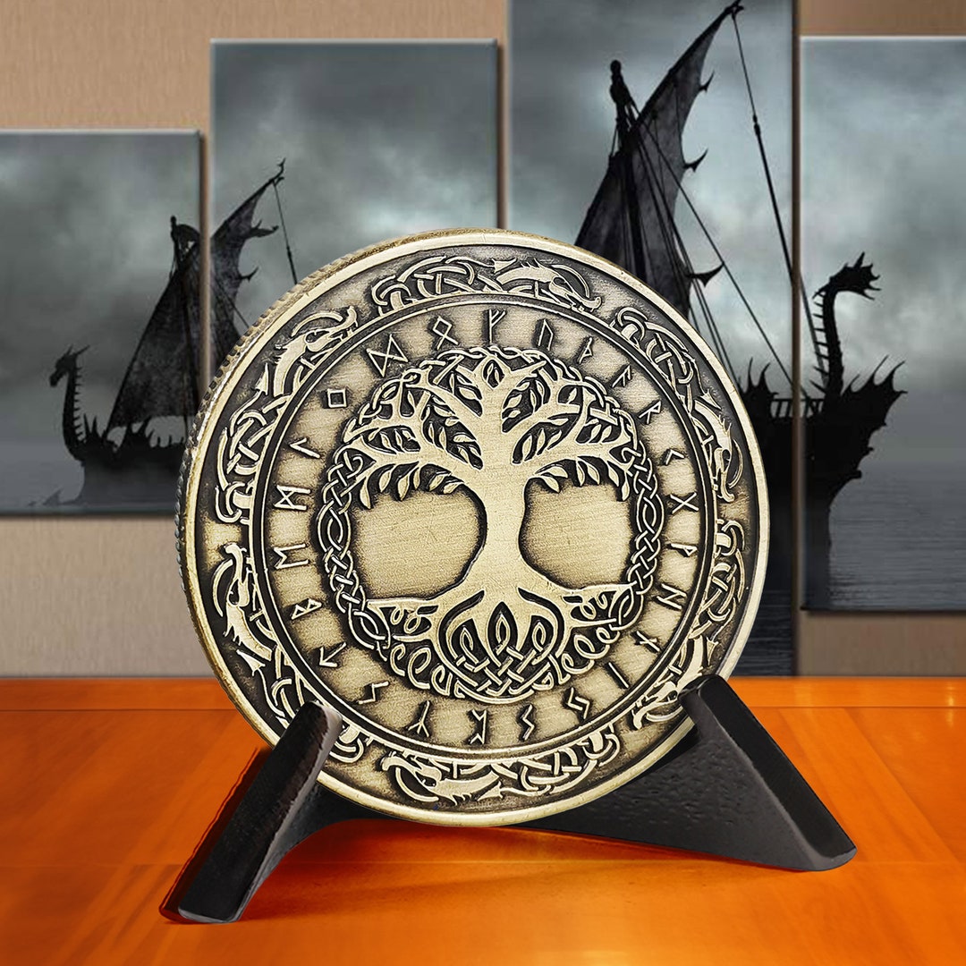 Yggdrasil(tree of Life) Viking Challenge Coin - Antique Brass Norse ...