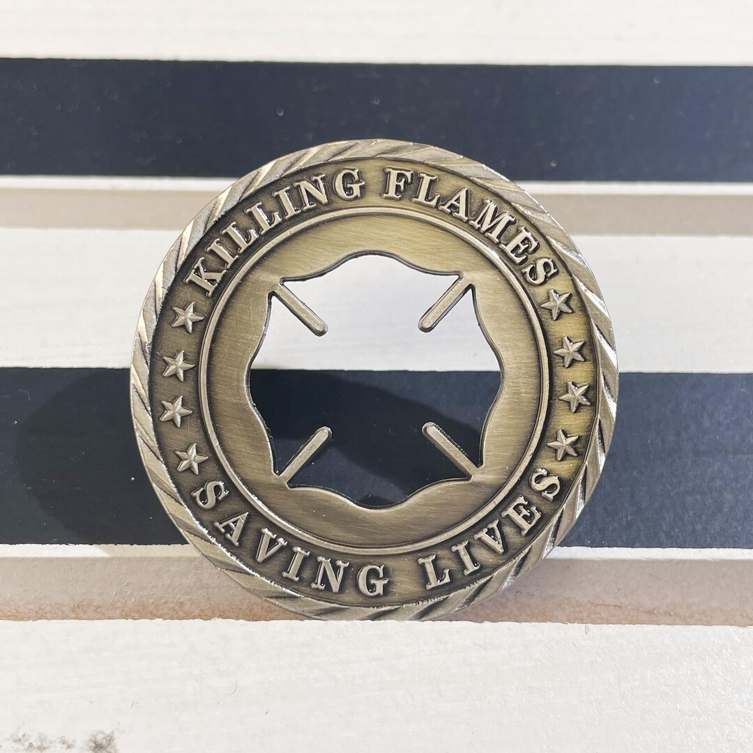 Firefighter Challenge Coin Fireman Openwork Design Souvenir Coins Fire ...