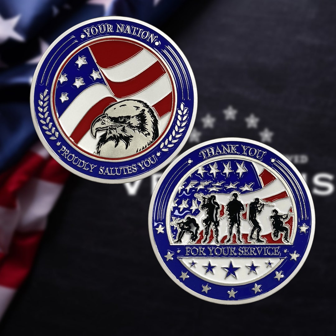 U.S. Military Veteran Challenge Coin Thank You Veterans - Etsy