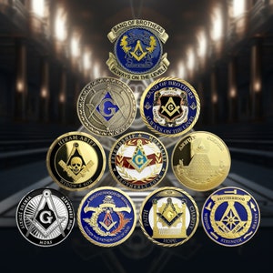10 in 1 Freemasonry Exclusive Collectible Coins Set - Masonic Symbols ...