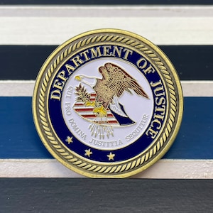 Police Challenge Coin - DOJ Police Department Coins - Law Enforcement ...
