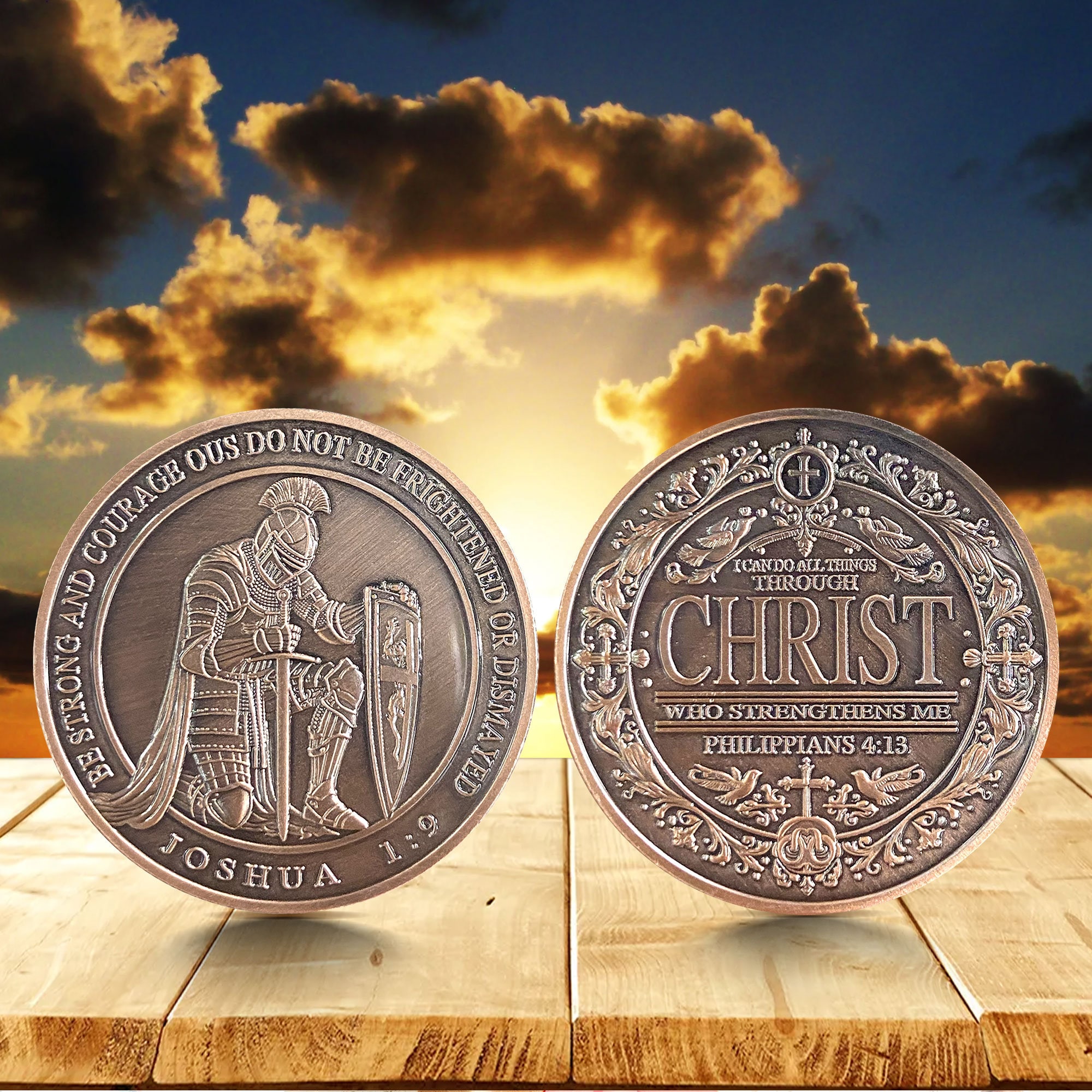 Christian Challenge Coin - Bible Verses Encouragement Pocket Token ...
