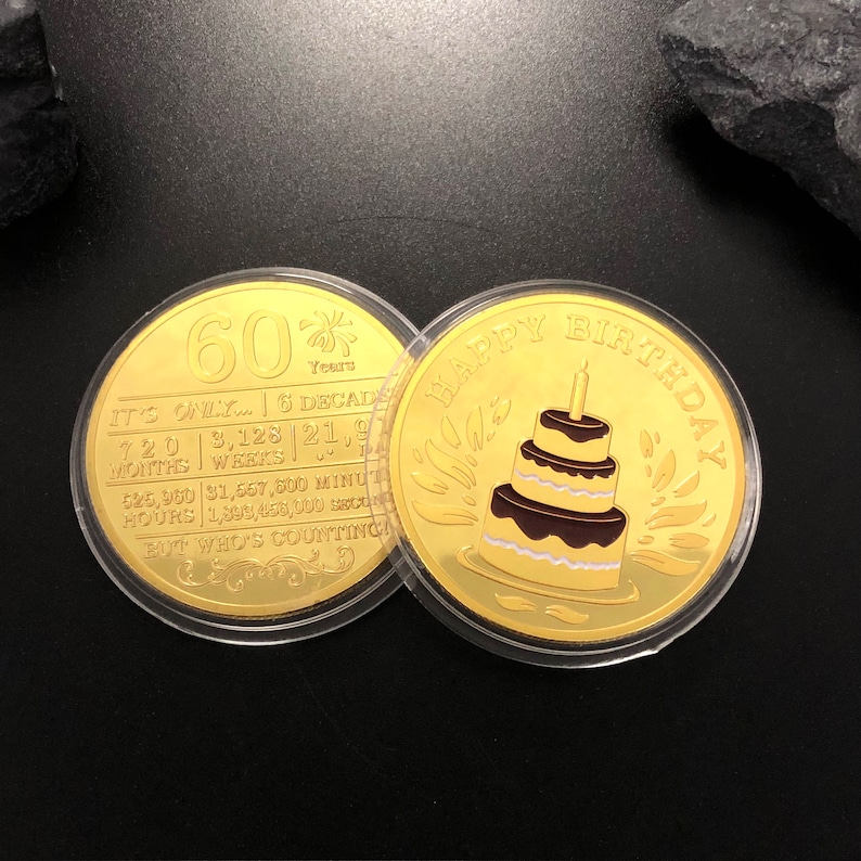 60th Happy Birthday Coin 60th Birthday Gift for - Etsy