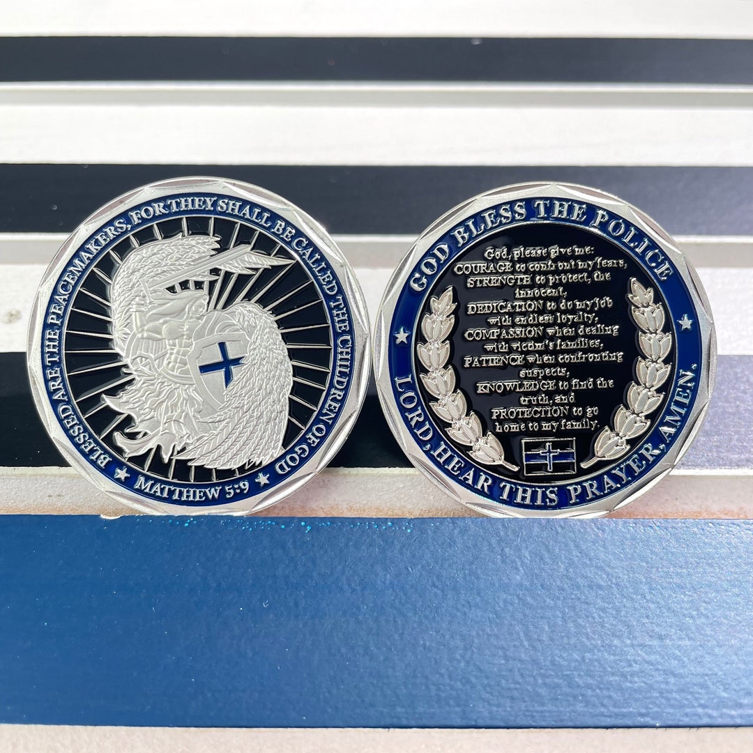 Police Challenge Coin St Michael Prayer Coin God Bless the - Etsy