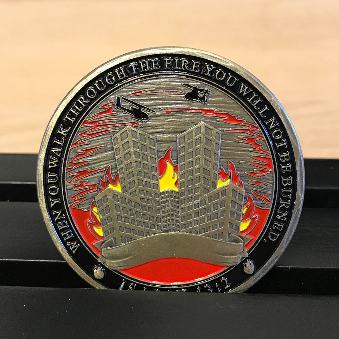 Firefighter Challenge Coin Firefighter Prayer Isaiah 43:2 - Etsy