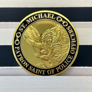 Police Challenge Coin - St Michael Coin - Police Officers Prayer Coins ...
