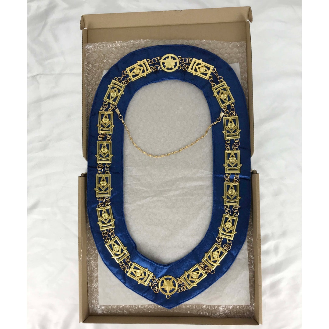 Masonic Blue Lodge Past Master Collars| Blue Velvet Backing| Freemason ...